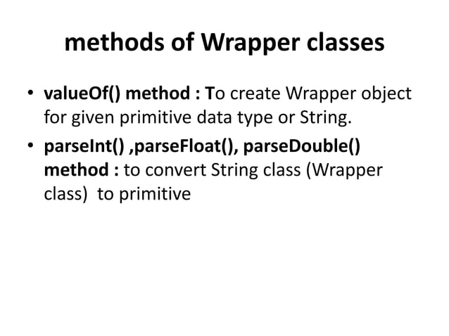 Wrapper classes | PPTX