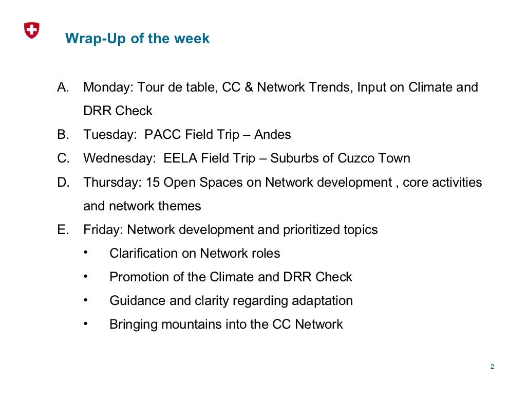 Wrap up and next steps