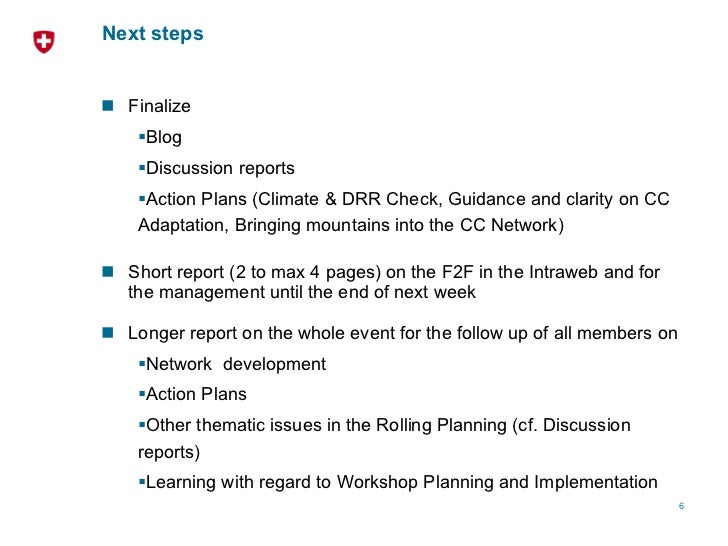 Wrap up and next steps