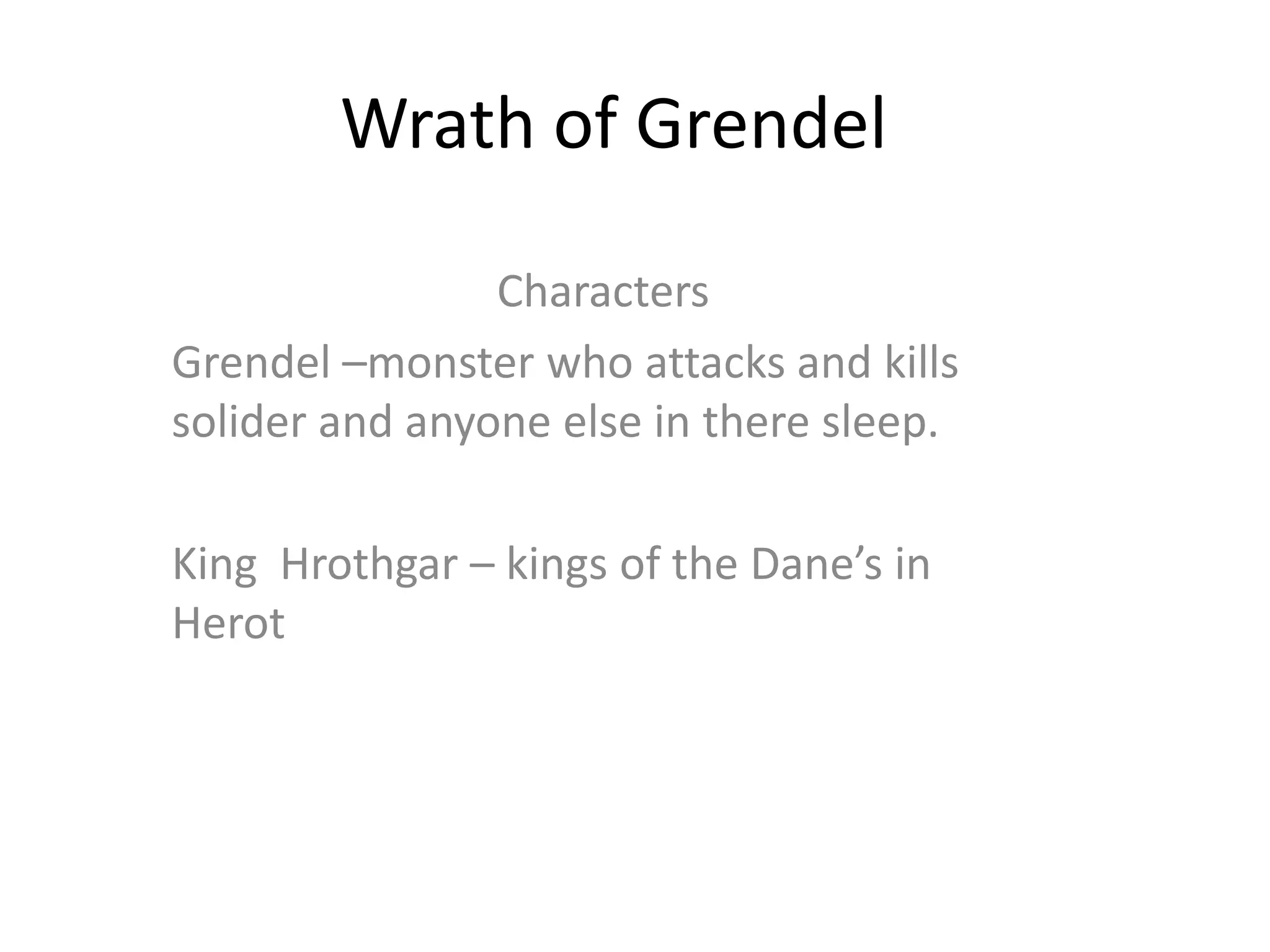 Wrath of grendel | PPT
