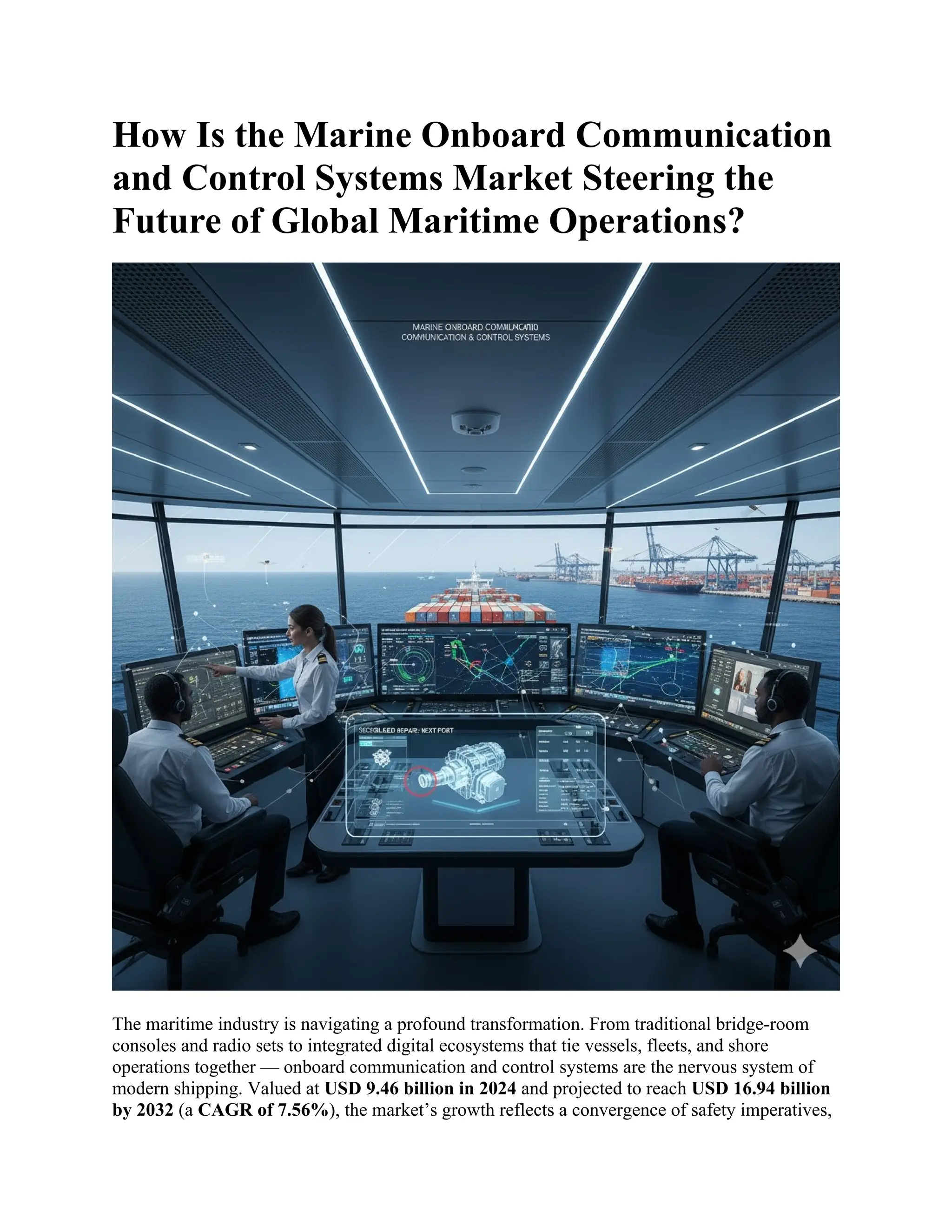 How Is the Marine Onboard Communication and Control Systems Market ...