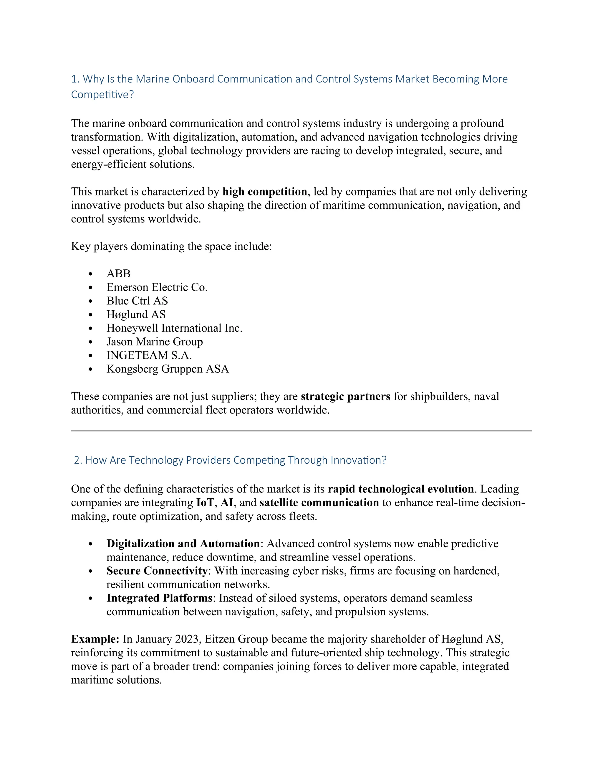 How Is the Marine Onboard Communication and Control Systems Market ...