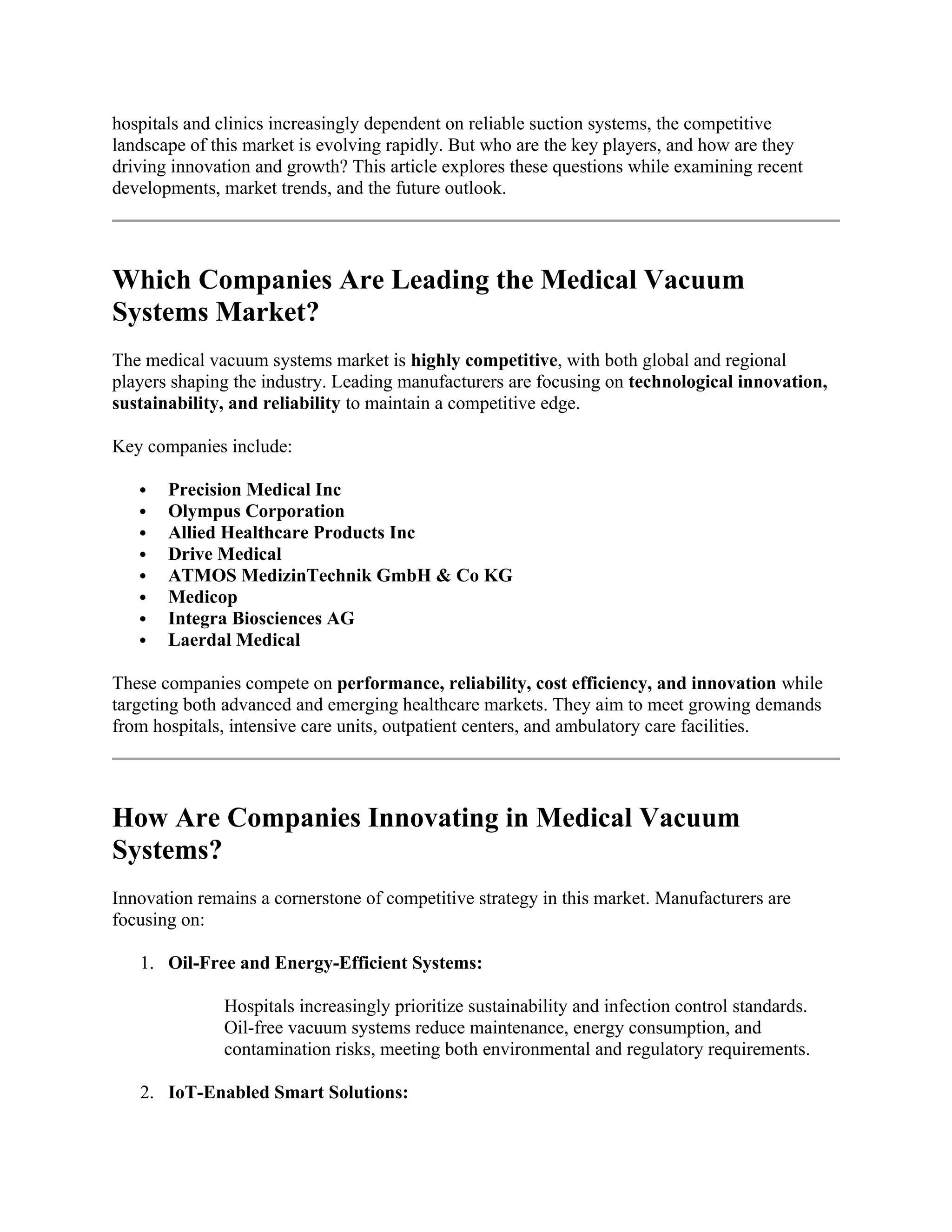 How Are Medical Vacuum Systems Shaping the Future of Healthcare Across ...