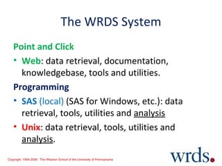 WRDS WebEx ISB | PPT