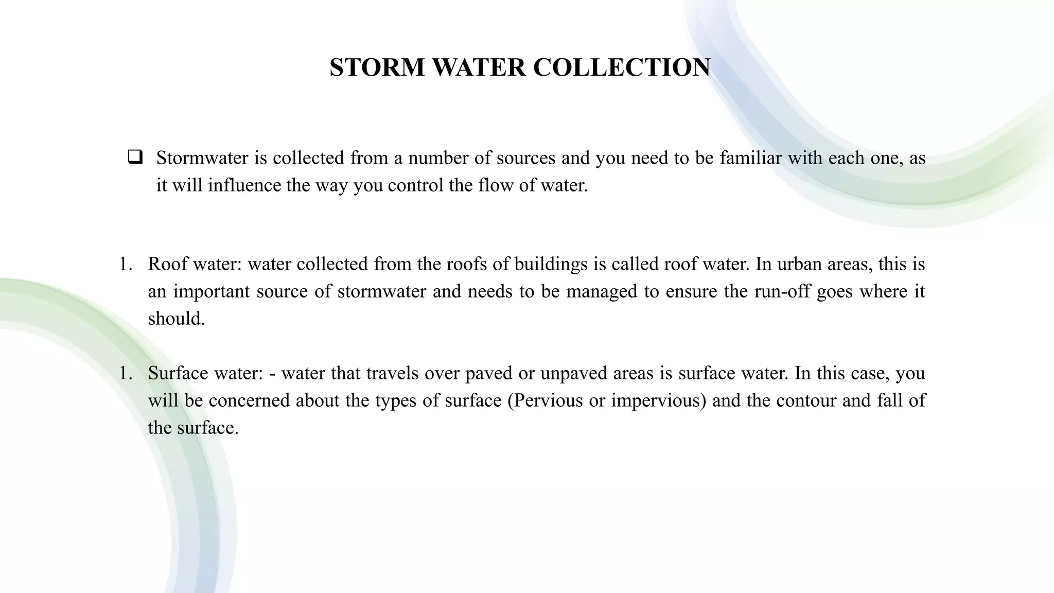 STORM WATER COLLECTION | PPTX