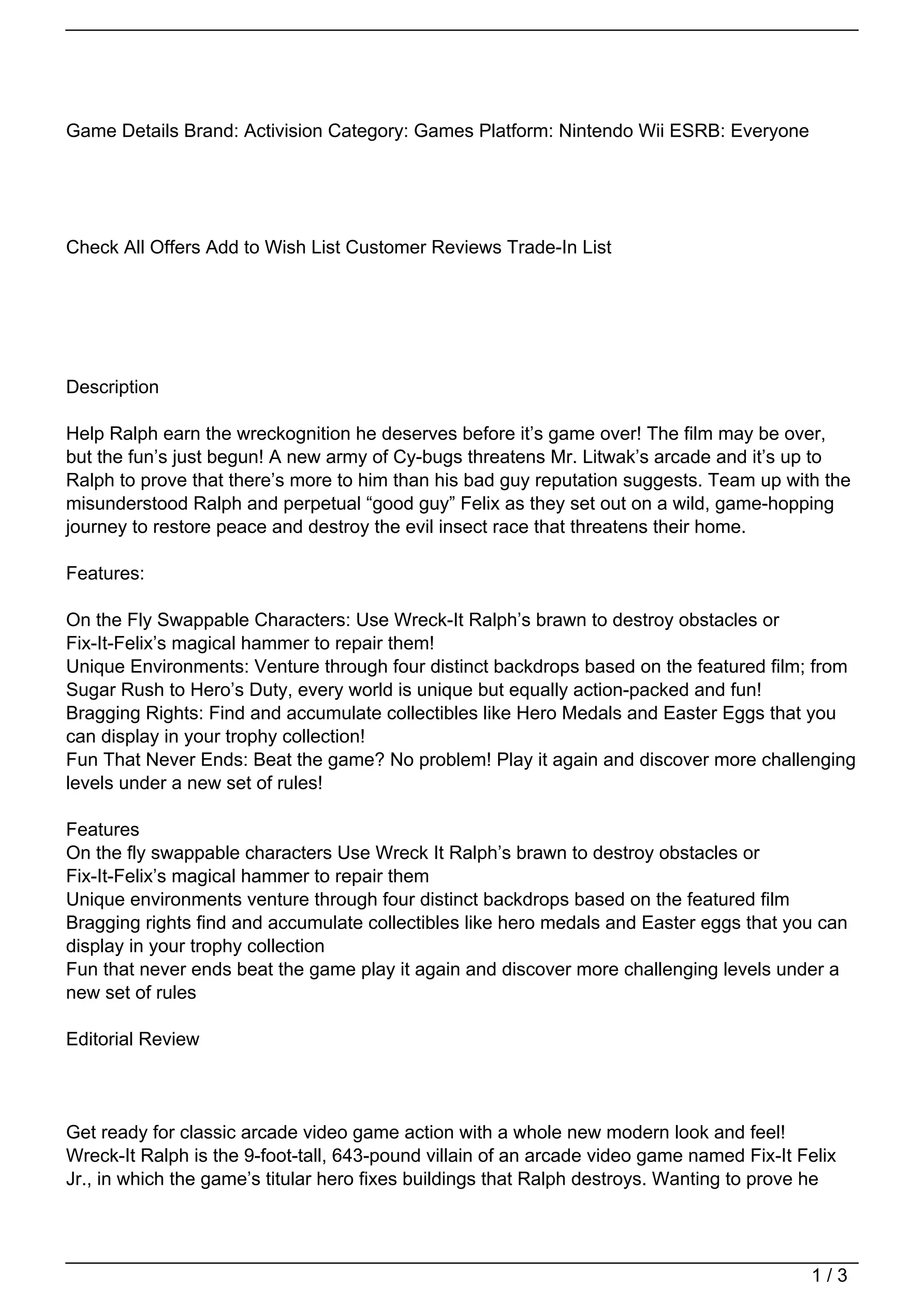 Wreck-It Ralph | PDF