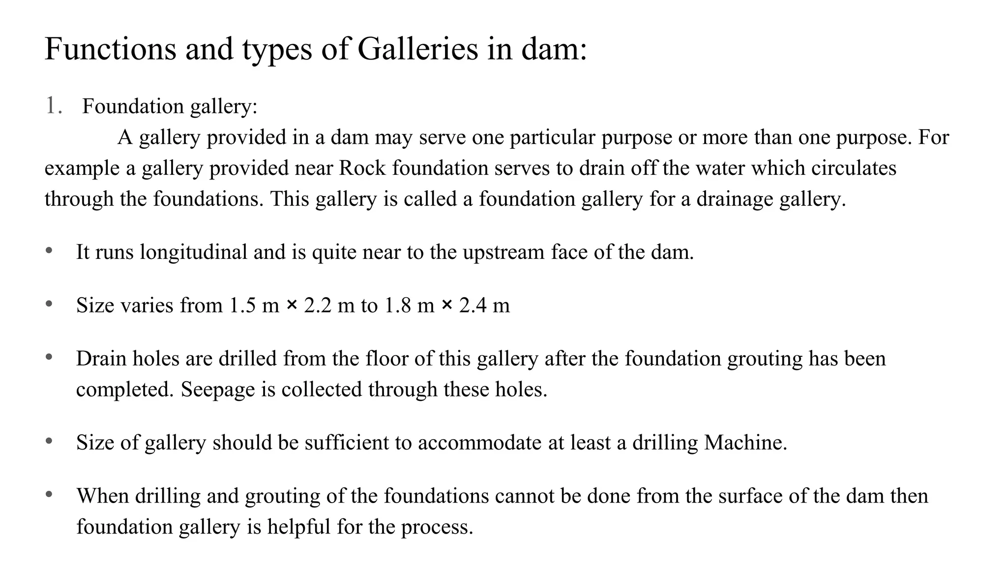 WRE II construction of galleries in gravity dams | PDF