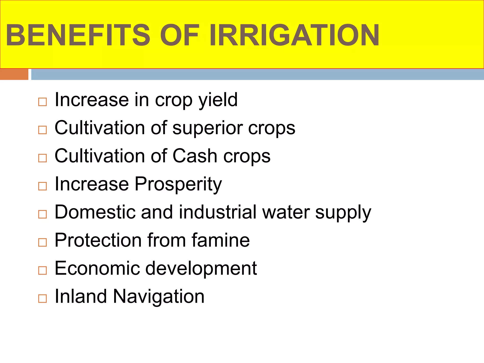 Introduction of Irrigation & it's Methods with Crop classification | PPTX