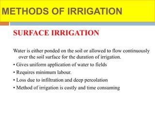 Introduction of Irrigation & it's Methods with Crop classification | PPTX