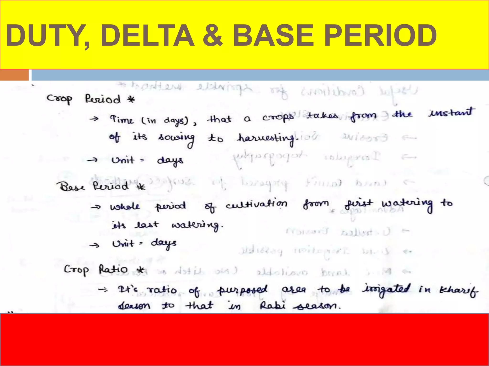 Duty, Delta and Base Period and their relationship | PPTX