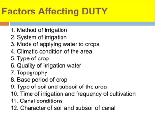 Duty, Delta and Base Period and their relationship | PPTX
