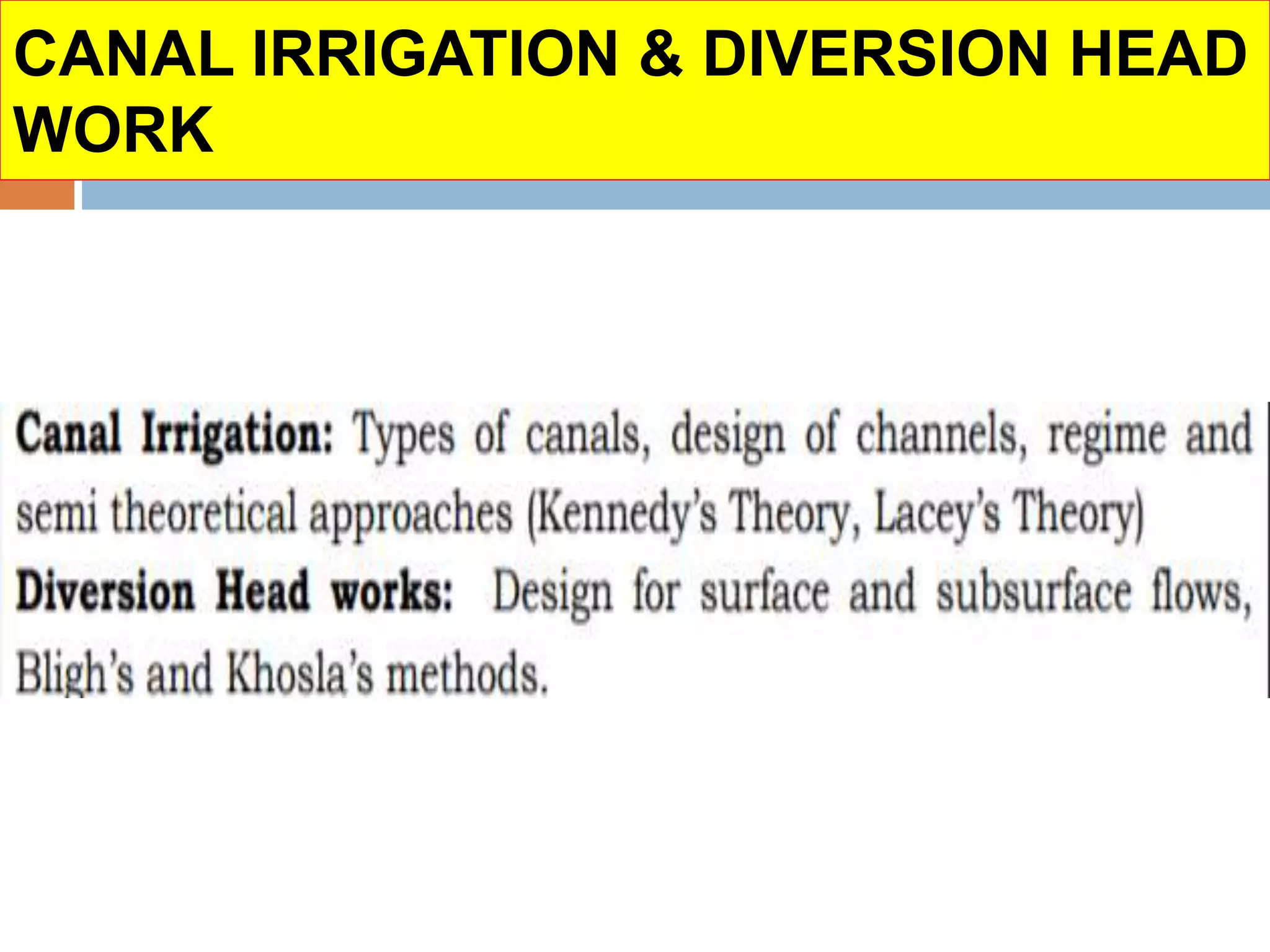 Design of Lined Canal and Canal Lining | PPTX