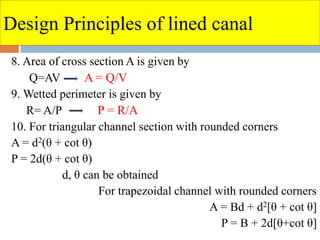 Design of Lined Canal and Canal Lining | PPTX
