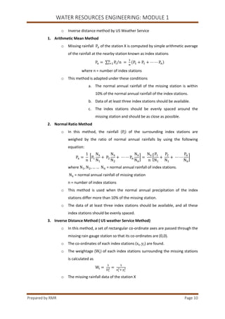 WATER RESOURCES ENGINEERING MODULE 1 NOTES | PDF