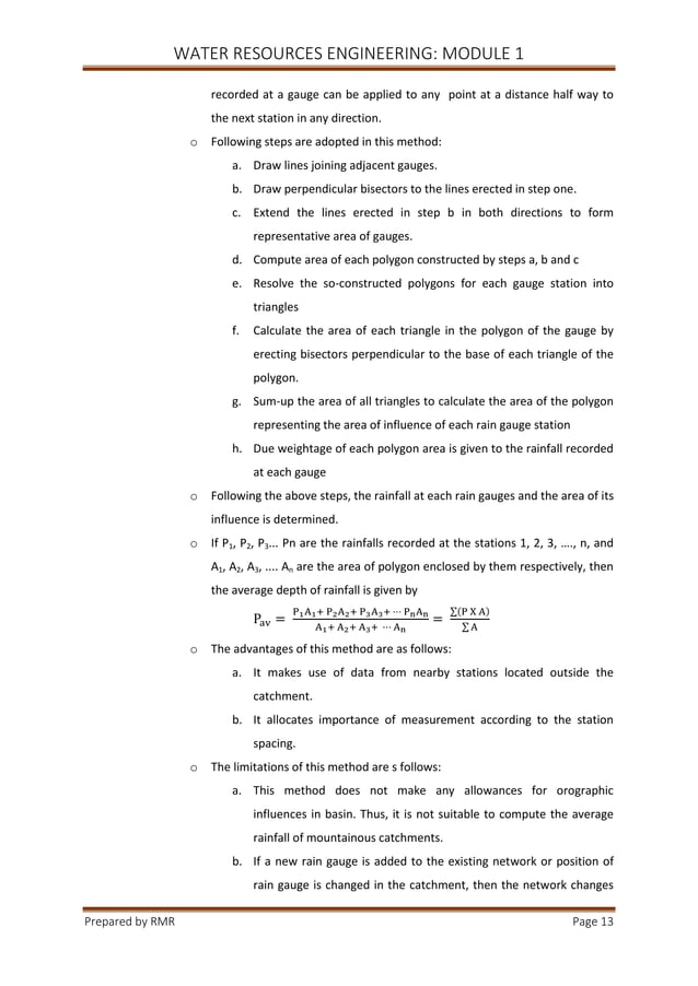 WATER RESOURCES ENGINEERING MODULE 1 NOTES | PDF | Geology | Science