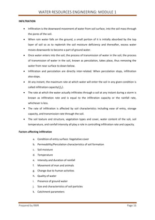 WATER RESOURCES ENGINEERING MODULE 1 NOTES | PDF