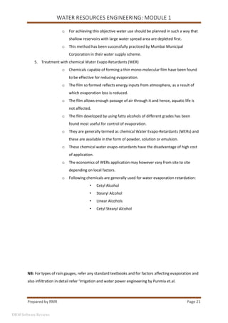 WATER RESOURCES ENGINEERING MODULE 1 NOTES | PDF