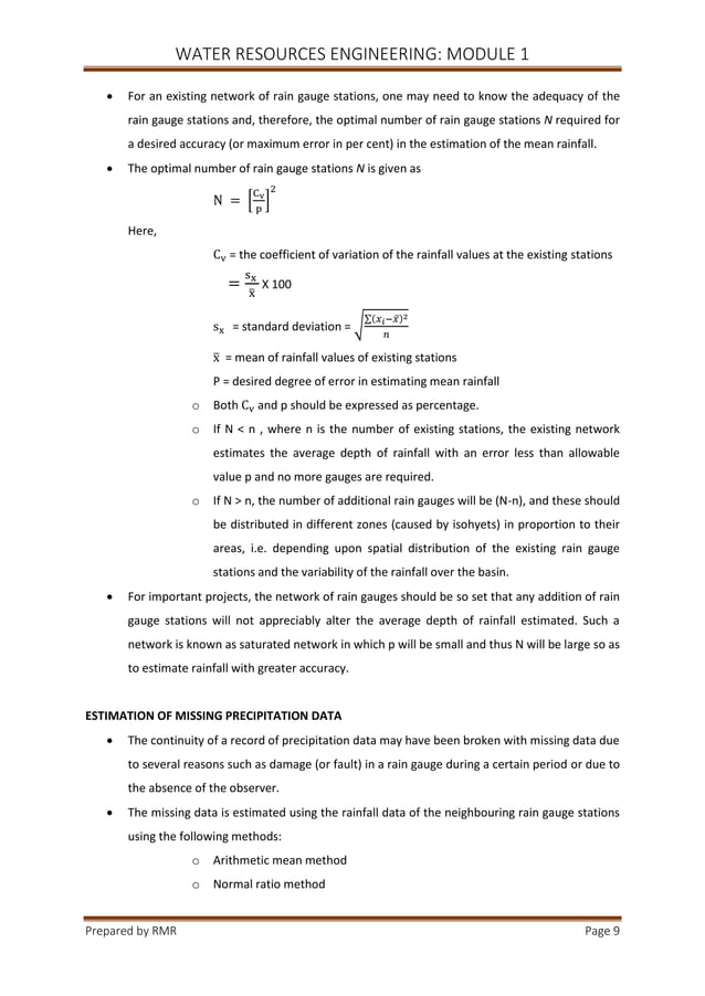 WATER RESOURCES ENGINEERING MODULE 1 NOTES | PDF | Geology | Science