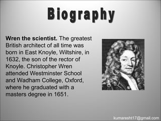 sir christopher wren and works | PPT