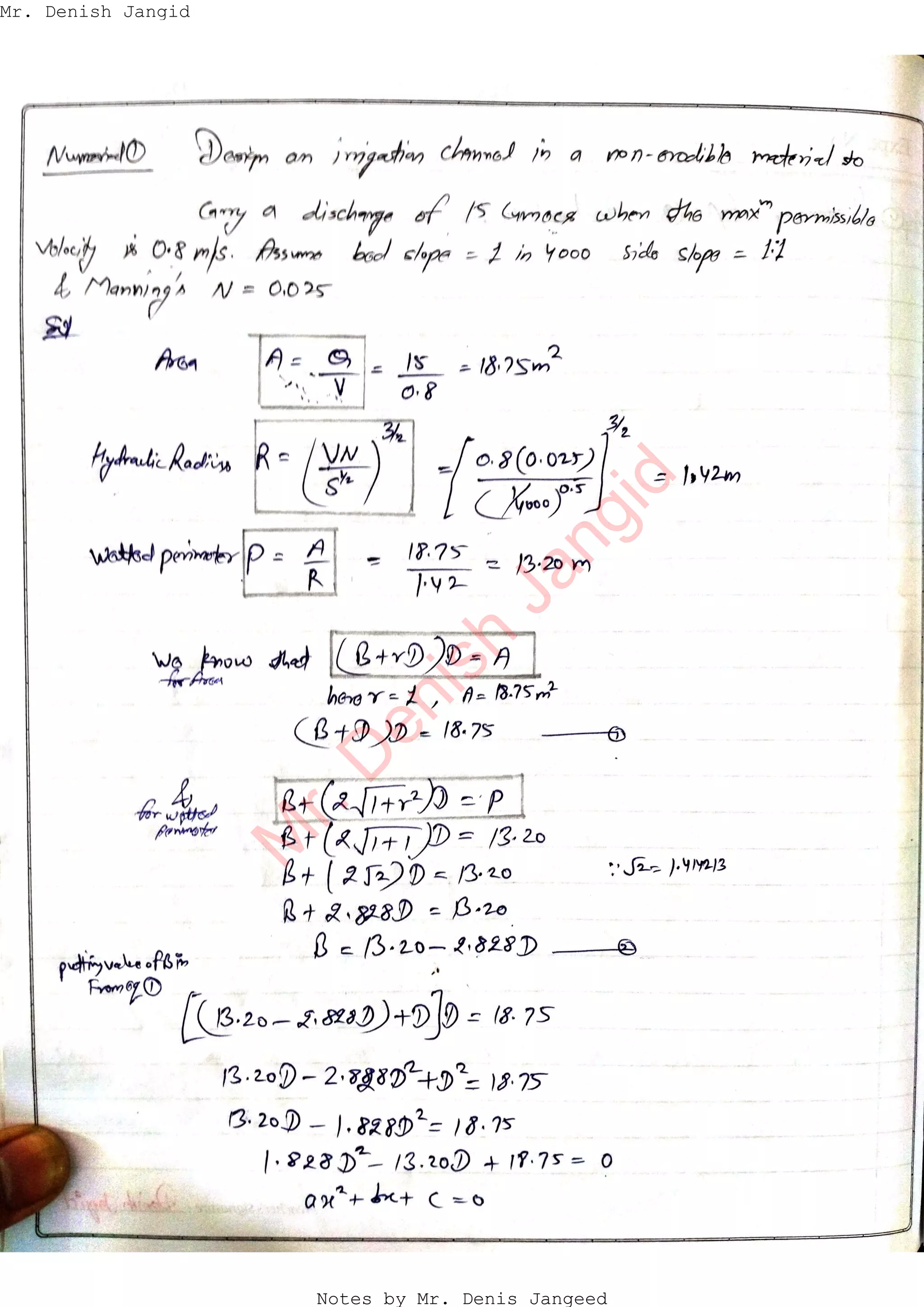 Complete all notes WATER RESOURCE ENGINEERING (WRE) | PDF