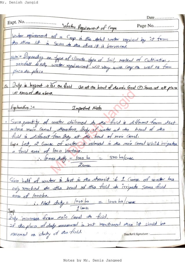 Complete all notes WATER RESOURCE ENGINEERING (WRE) | PDF