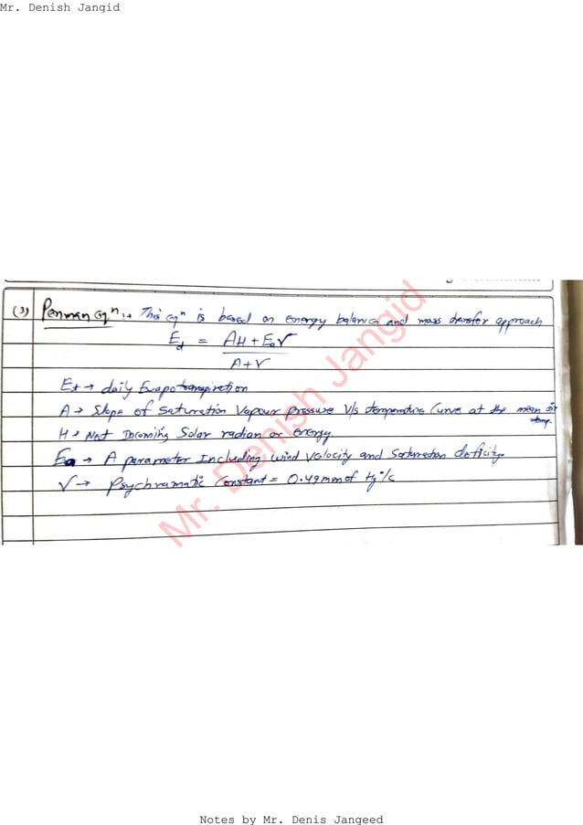 Complete all notes WATER RESOURCE ENGINEERING (WRE) | PDF