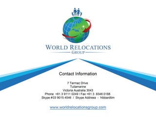 World Relocations Group - International Removalist Brochure | PPT