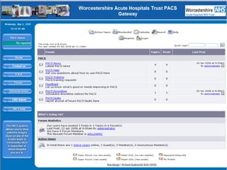 Worcesrershire NHS Trust PACS Gateway | PPT