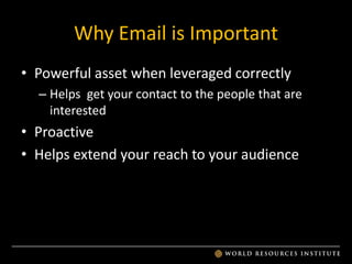 Social Media and Email: Basics of Building and Reaching Your Networks | PPT