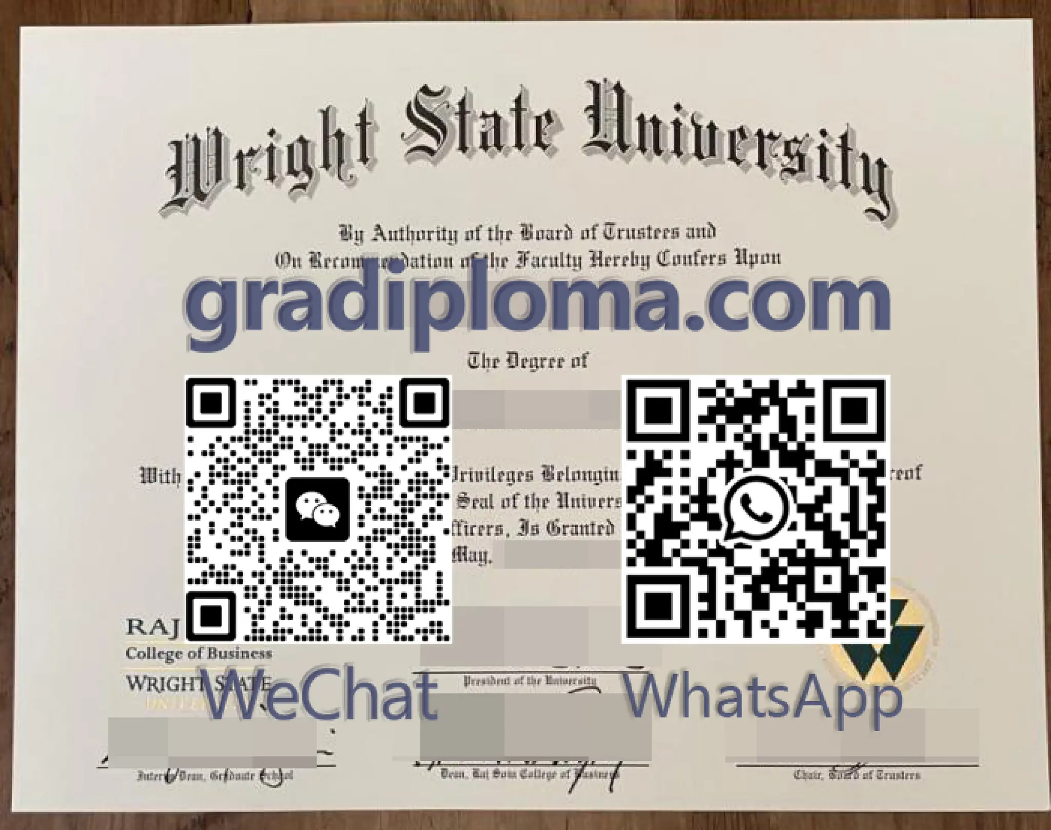 Wright State University degree certificate | PDF