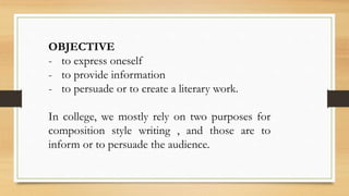 Writing objectives | PPT