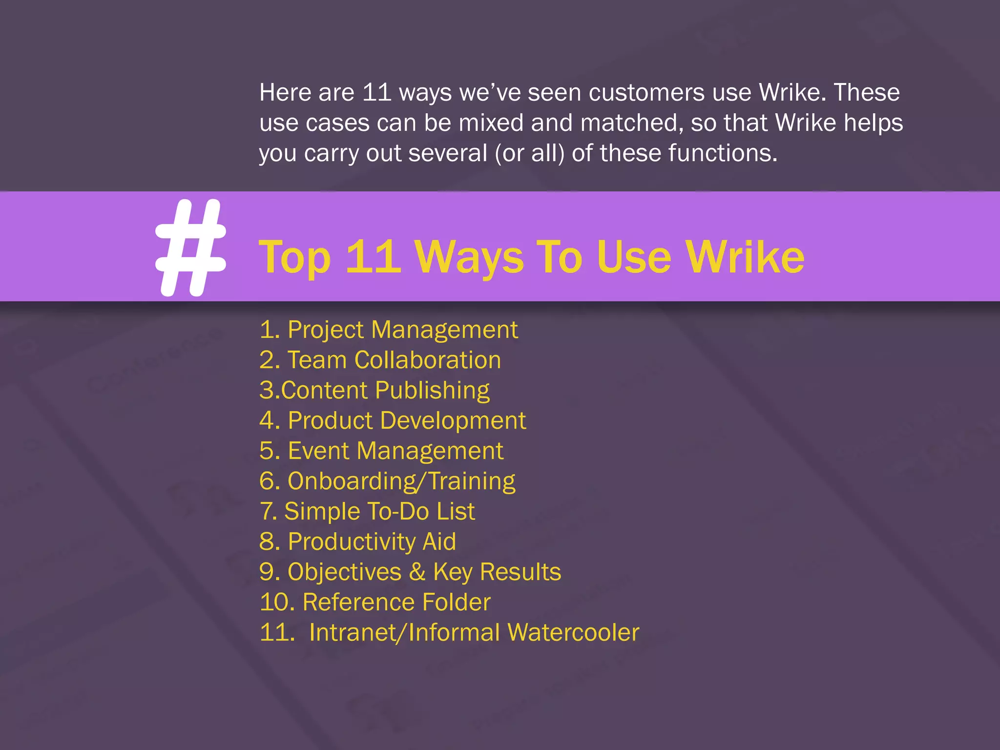 The Wrike Playbook - 11 Ways to Get Things Done with Wrike | PDF