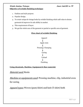 Wrinkle Finishing Technique | PDF