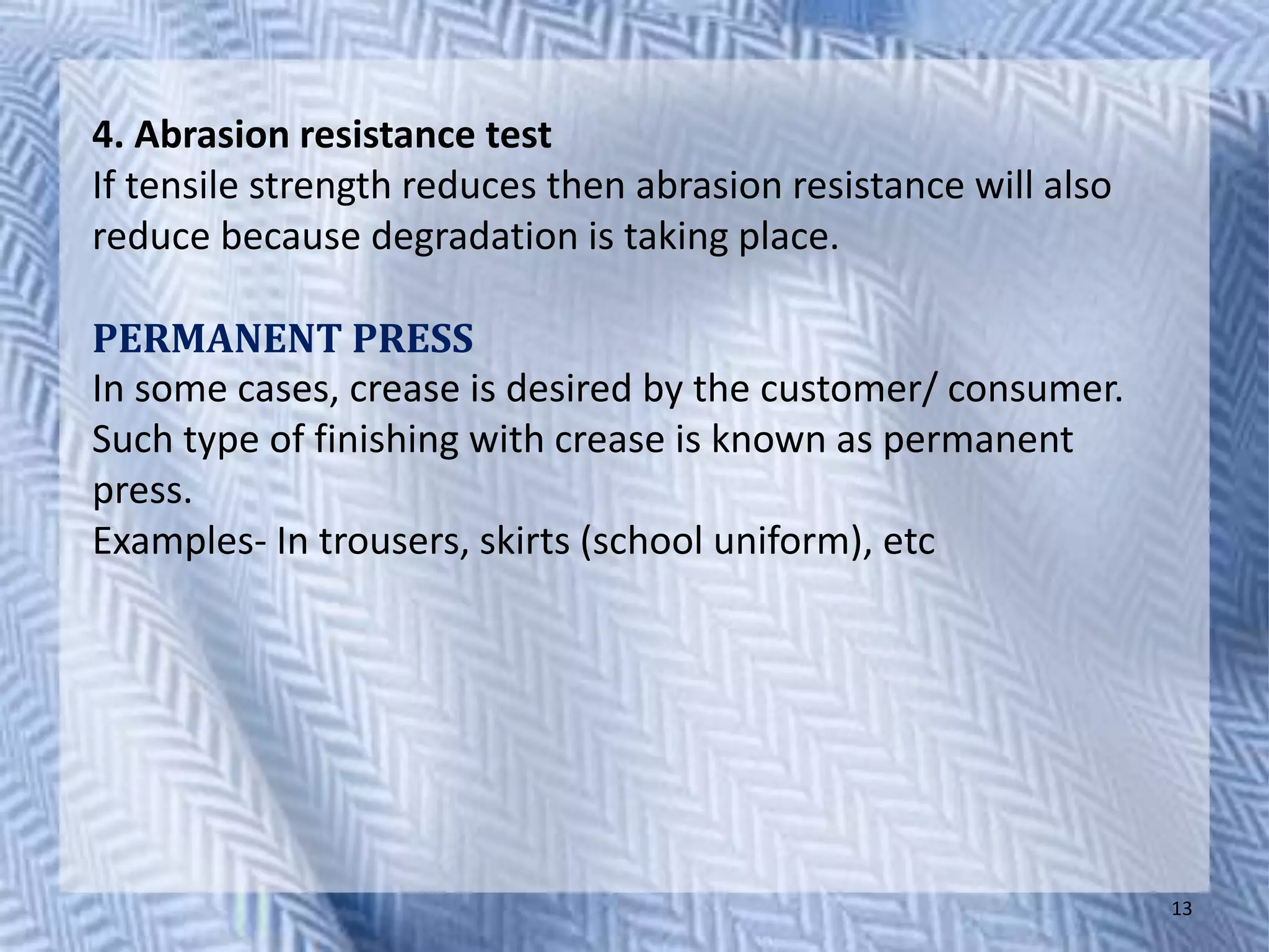 Wrinkle resist finish | PPTX