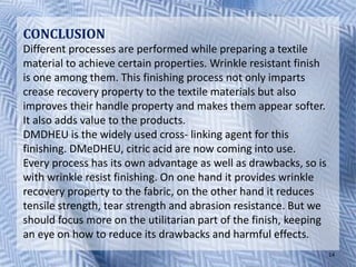 Wrinkle resist finish | PPTX