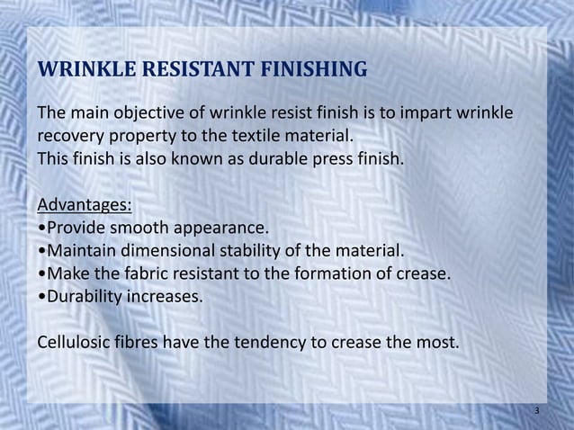 Wrinkle resist finish | PPTX