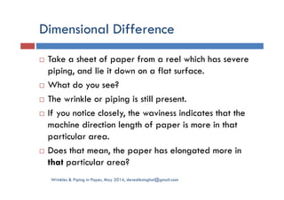 Wrinkles and piping in paper | PDF