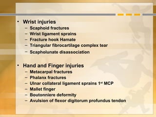 hand injuries in sports | PPT
