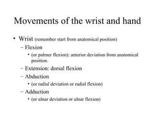 Wrist and finger anatomy 3rjhbh4jebjherhcfvbc.ppt