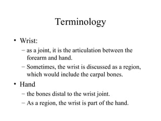 Wrist and finger anatomy 3rjhbh4jebjherhcfvbc.ppt