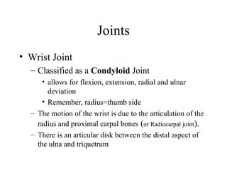 Wrist and finger anatomy 3rjhbh4jebjherhcfvbc.ppt
