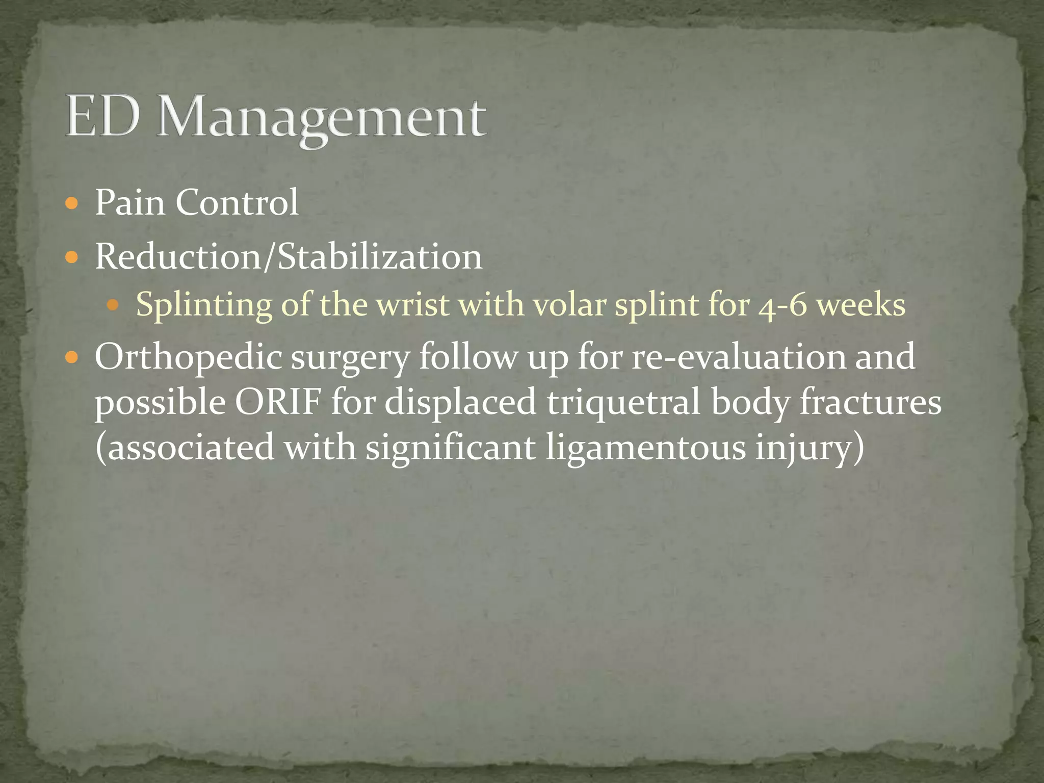 Triquetral Fracture | PPTX