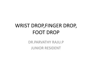 WRIST DROP,FINGERDROP, by parvathy new.pptx