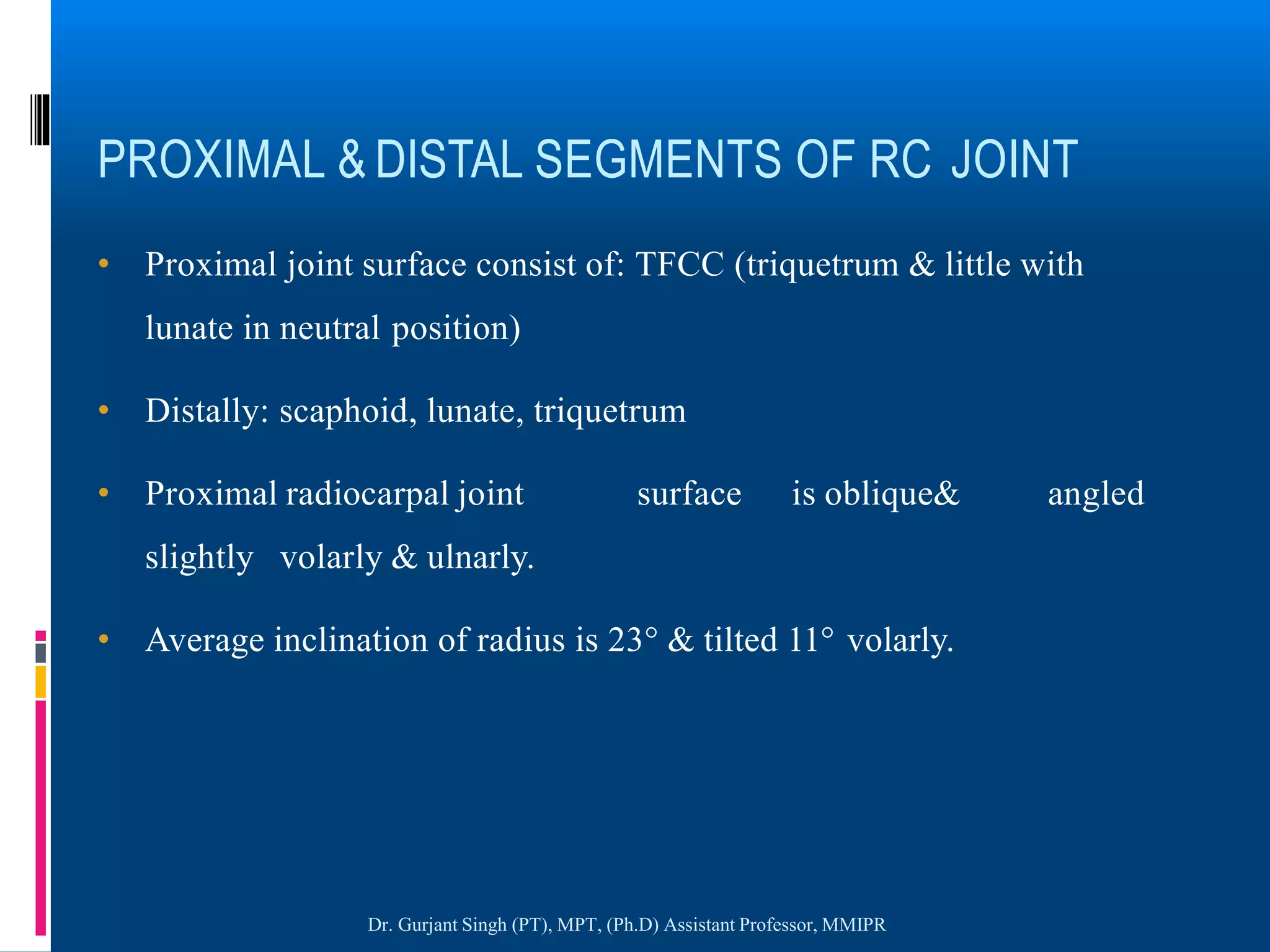 Biomechanics of Wrist and Hand Complex- Dr Gurjant Singh (PT) | PPTX