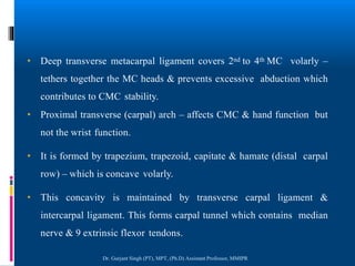 Biomechanics of Wrist and Hand Complex- Dr Gurjant Singh (PT) | PPTX