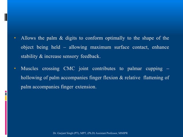Biomechanics of Wrist and Hand Complex- Dr Gurjant Singh (PT) | PPTX ...