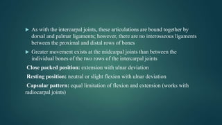 forearm, Wrist, hand joint anatomy & examination | PPTX