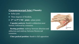 forearm, Wrist, hand joint anatomy & examination | PPTX