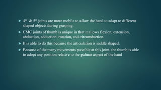 forearm, Wrist, hand joint anatomy & examination | PPTX
