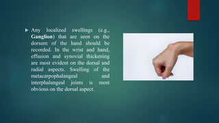 forearm, Wrist, hand joint anatomy & examination | PPTX